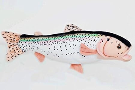 Amazon.com: 10" Rainbow Trout Fish Plush Stuffed Animal Toy by Cabin ...