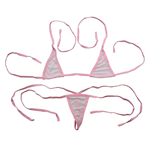Motanar Women’s Sheer Extreme Bikini Halterneck Top and Tie - Want It All