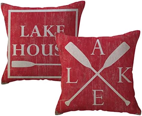 Amazon.com: GICHUGI Lake Themed 18″×18″Set of 4 Welcome to The Lake ...