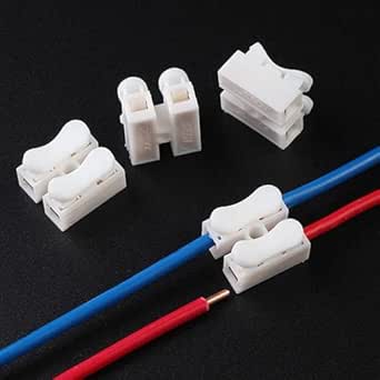 NEXT GEEK 100pcs Cable Connectors 2 Pins Electrical Push Type Cable ...