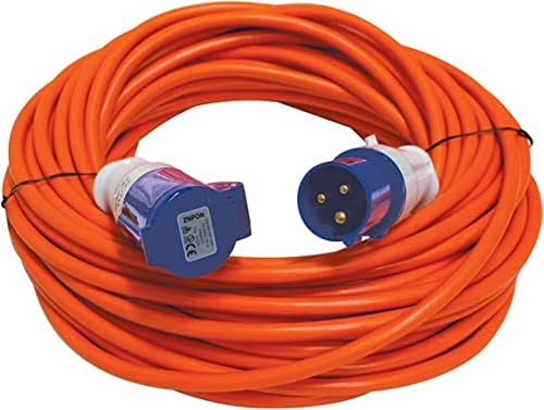 25m Orange Caravan / Camping Hook up Extension Lead Cable with 16 amp ...