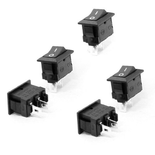 Alcoa Prime5 Pcs 2 Pin SPST Black On/On Snap in Rocker Switch AC 250V ...