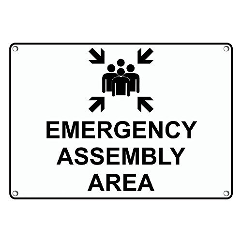 Amazon.com: Weatherproof Plastic Emergency Assembly Area Sign with ...