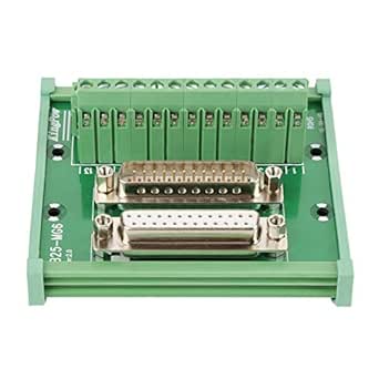 Terminal Board, D-Sub 48V 1A 5.0mm Male and Female Header Terminal Board DIN Rail Mount ...