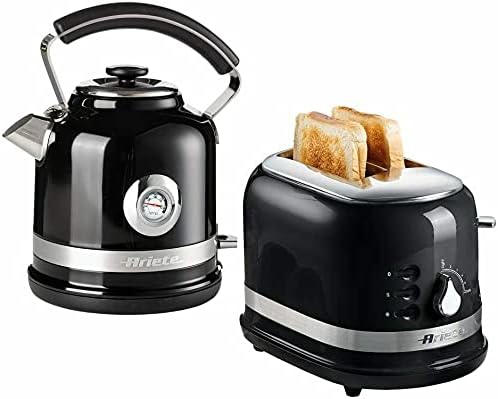 Ariete Retro Style Dome Kettle and 2 Slice Toaster Set, Vintage Design ...