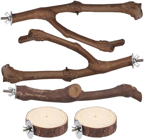 Amazon.com : Mogoko 5PCS Bird Perch Natural Wood Grape Stick Stand, 3 ...