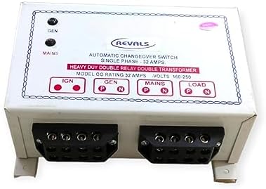 REVALS Automatic Changeover Switch 32 Amp single Phase Input Supply ...
