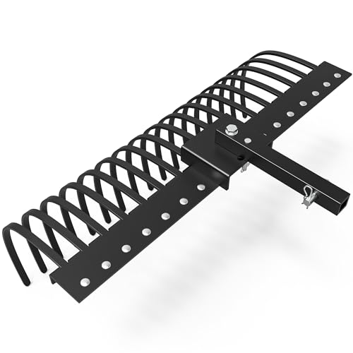 YINTATECH 48in Tractor Rake with 2" Receiver for ATV, Tow Behind Pine ...