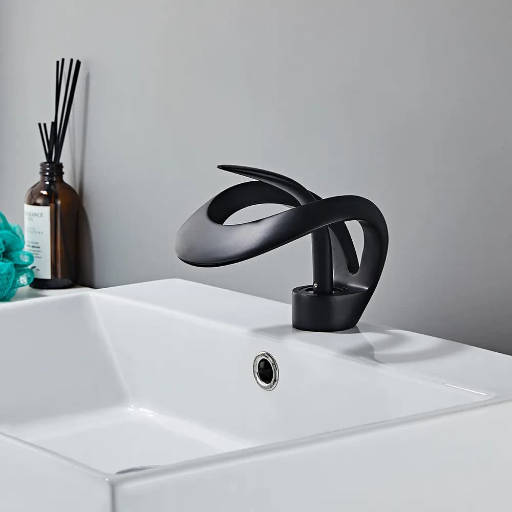 Lovedima Elegant Waterfall Single Handle 1-Hole Bathroom Vessel Sink ...