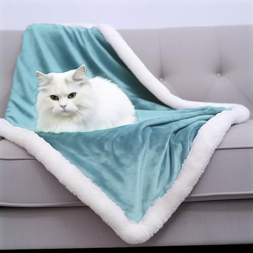 Cat Blanket Super Soft, Puppy Blankets for Small Dogs, Flannel Sherpa ...