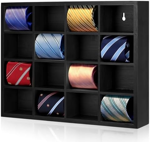 Amazon.com: Wesiti Tie Rack Wall Mounted Tie Box Tie Organizer with 16 ...