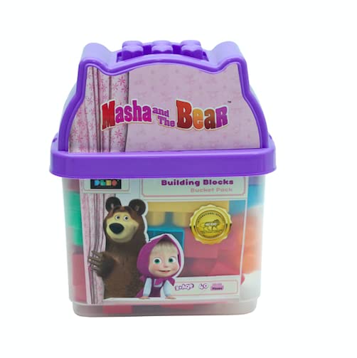 Plex Building Blocks Bucket Pack - Masha & The Bear (I) : Amazon.in ...