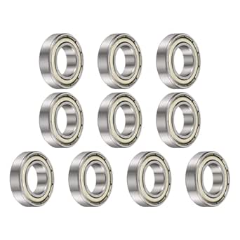 uxcell 10pcs 6902ZZ Bearing 15x28x7mm, Chrome Steel Double Shielded ...