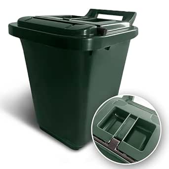 Generic Coral Kerbside Compost Caddy with Locking Lid - Green - for ...
