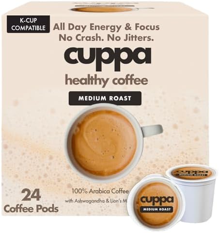 Amazon.com: Cuppa Medium Roast Mushroom Coffee with Adaptogens ...