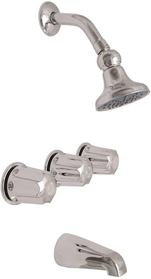 Amazon.com: GERBER PLUMBING Tub & Shower Set Three Handle Chrome ...