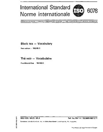 ISO 6078:1982, Black tea - Vocabulary | Amazon.com.br