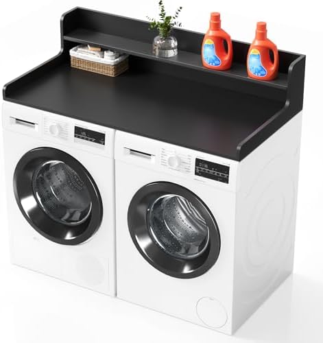 Amazon.com: VEVOR 2 Drawers Washer Dryer Countertop with Shelf, 54" x ...