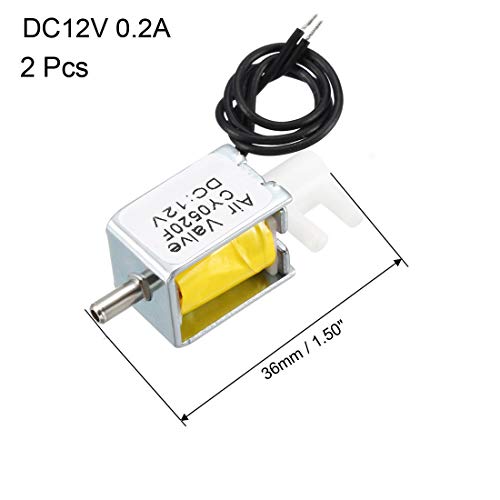 uxcell Miniature Solenoid Valve 2 Positions 3 Ways DC12V 0.2A Air ...