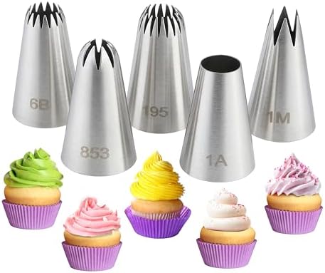 Amazon.com: Large Piping Tips Set 1B 1C 1E 1G,Drop Flower Icing Tips ...