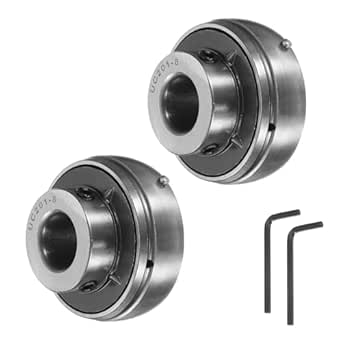 uxcell 2pcs UC201-8 Pillow Block Bearings 1/2" Bore Bearing Units Chrome Steel (GCR15) Flange ...