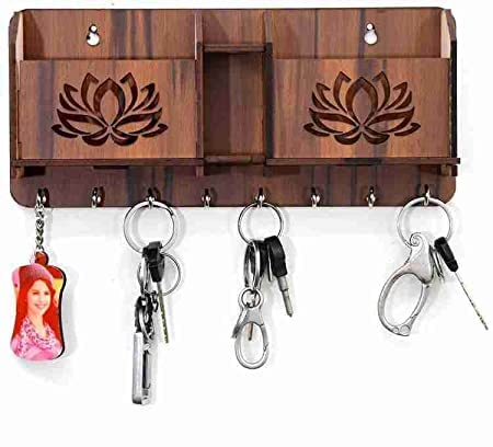 Double Kamal Wooden Key Holder for Home | Office Decor : Amazon.in ...