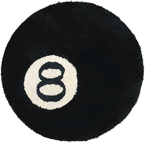 Amazon.com: Black Area Rug, Billiard Pool Eight Ball Carpet, Non-Slip ...