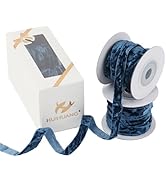 Amazon.com: HUIHUANG Dusty Blue Velvet Wired Ribbon 2-1/2 inch ...