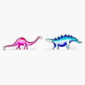 Amazon.com: Friendly Dinosaurs - Blue Stegosaurus and Pink Diplodocus ...