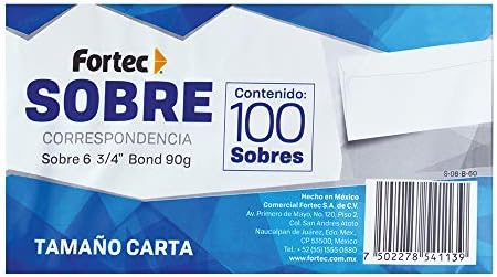 Nassa HA0206 Paquete con 50 Sobres Carta Boston 63 : Amazon.com.mx ...