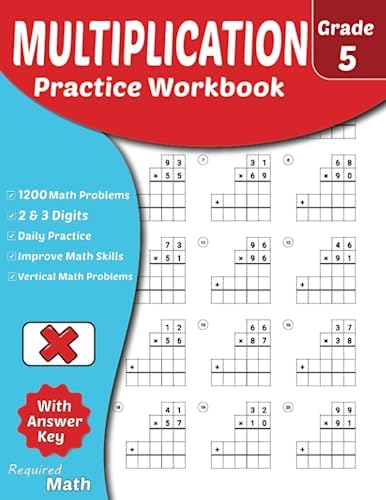 Required Math - Multiplication Practice Workbook Grade 5: Educational ...
