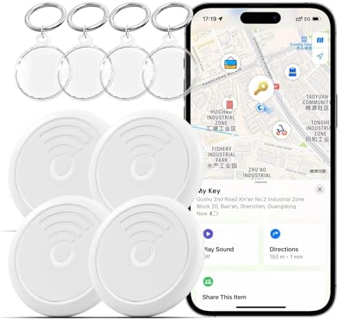 Smart Tags 4 Pack Air Tracker Item Finders Work with Apple Find My (iOS ...