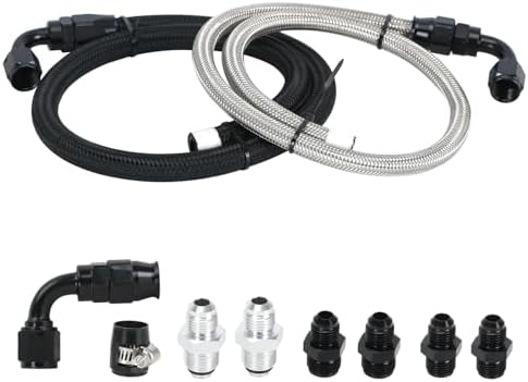 PQY 25Inch 6AN Power Steering Pump Hose Kit Compatible with Chevy C10 ...