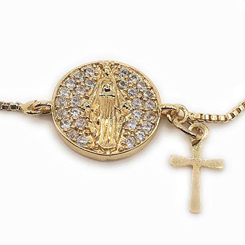 Our Lady of Grace Adjustable Chain Bracelet Virgin Mary Jewelry - Fully ...