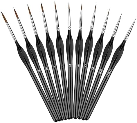 Amazon.com: KIASON 10PC Miniature Paint Brush for Fine Detailing, Mini ...