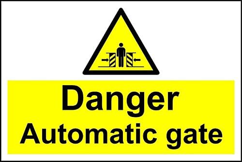Danger Automatic Gate - Safety Sign - 3mm Aluminium sign 400mm x 300mm ...