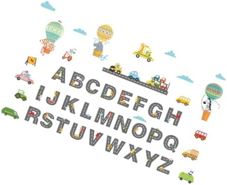 SECFOU 4sheets Cartoon Letter Decals Wall Alphabet Stickers ...