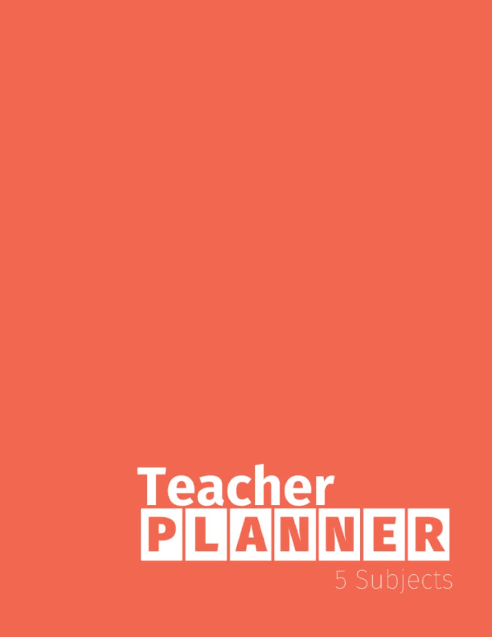 Buy Minimalist 5 Subject Teacher Lesson Planner- 5 Preps- UNDATED 8.5 X ...