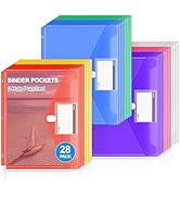 Amazon.com : Agoer 3 Ring Binder Pocket,28 Pack Heavyweight Plastic ...
