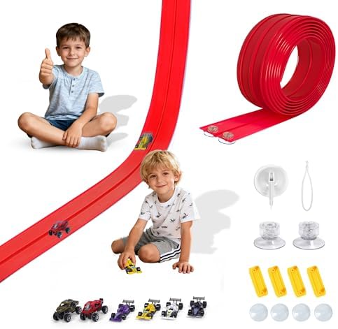 Amazon.com: Portable DIY 16ft Flexible Race Track with Roll-Up Storage ...