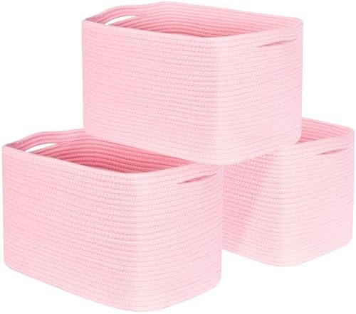 Amazon.com: MINTWOOD Design 3-Pack Decorative Woven Storage Baskets for ...
