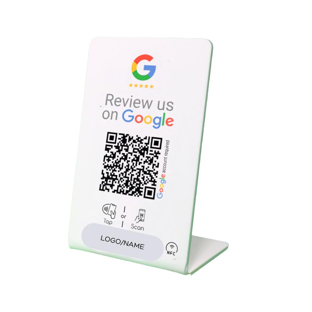 Buy Google review stand/scanner with LOGO, QR code and NFC_4K UV ...