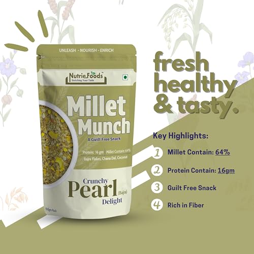 Nutriefoods Millet Munch Snack, 100% Roasted Millets & Guilt Free Snack ...