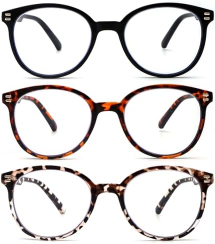 Amazon.com: MODFANS Women Reading Glasses 4Pack Large Round Frame ...