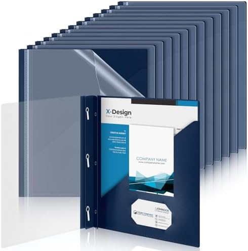 Amazon.com : Teling 24 Pcs Clear Report Cover with 3 Prongs, Plastic ...