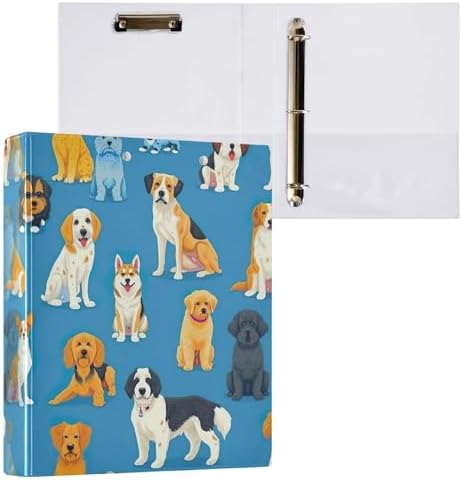 Amazon.com : Kigai Cute Dogs 3 Ring Binder 1.5 in Round Ring Binder ...