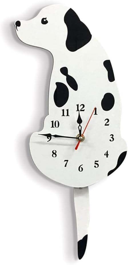 Pinafresa Dog Wall Clock Home Decor Clock Children's Bedroom Wall Decor ...