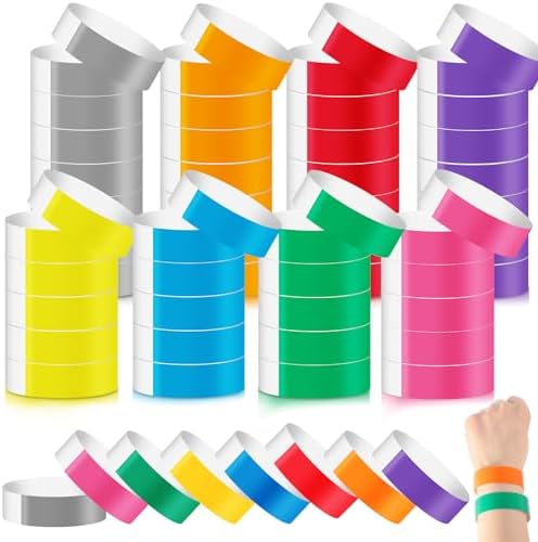 240 Pieces 8 Colored Wristbands for Events Wrist Bands Paper Bracelets ...