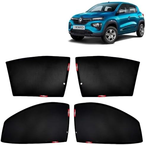KINGSWAY® Kwid Car Sun Shade Z-Black Non Magnetic Fix Type Curtains for ...