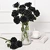 Amazon.com: Waipfaru Halloween Flowers, Fake Black Roses Artificial ...